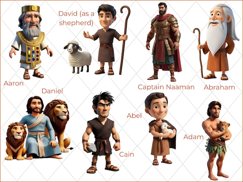 Biblical Characters Clipart Bundle, Bible Stories, Biblical People ...