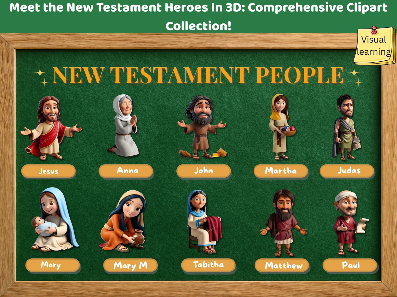 Biblical Characters Clipart Bundle, Bible Stories, Biblical People ...