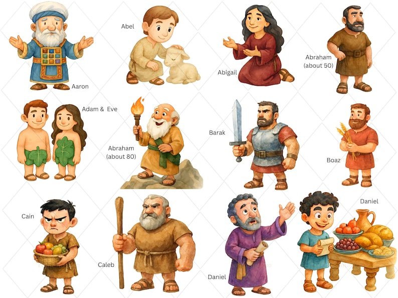 Old Testament Biblical Characters Clipart, Bible Story PNG, Christian ...