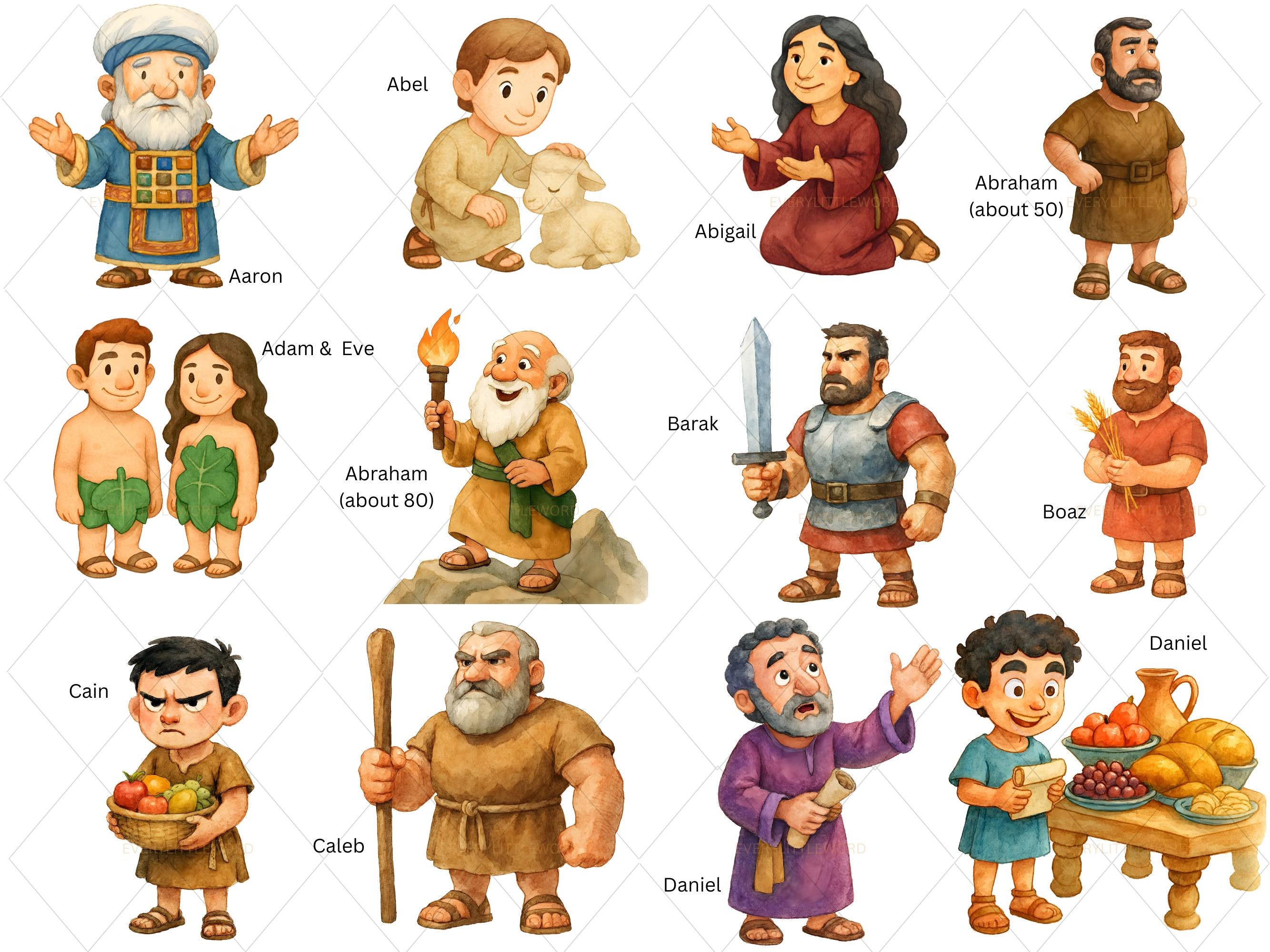 Old Testament Biblical Characters Clipart, Bible Story PNG, Christian ...