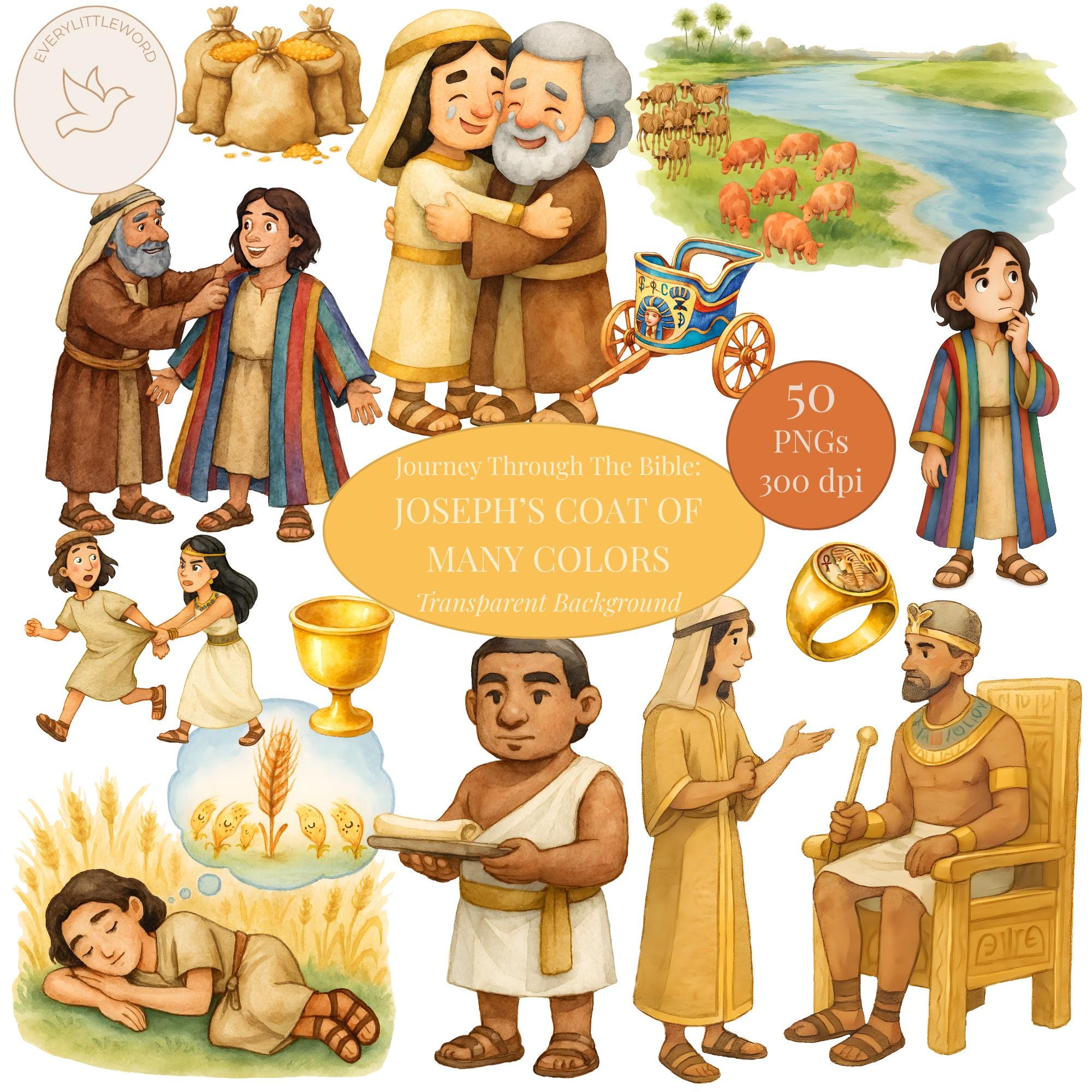 Joseph’s Coat of Many Colors Clipart | Old Testament Bible Stories ...