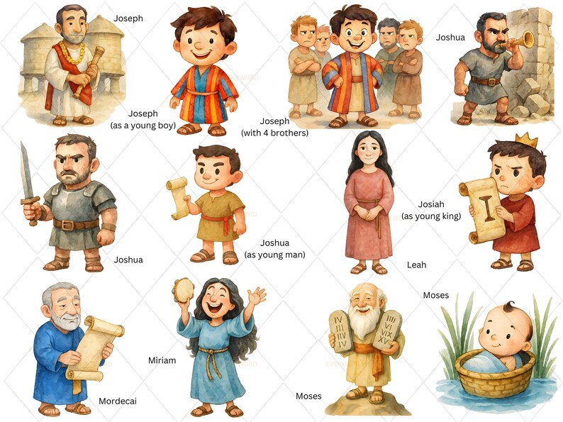 Old Testament Biblical Characters Clipart, Bible Story PNG, Christian ...