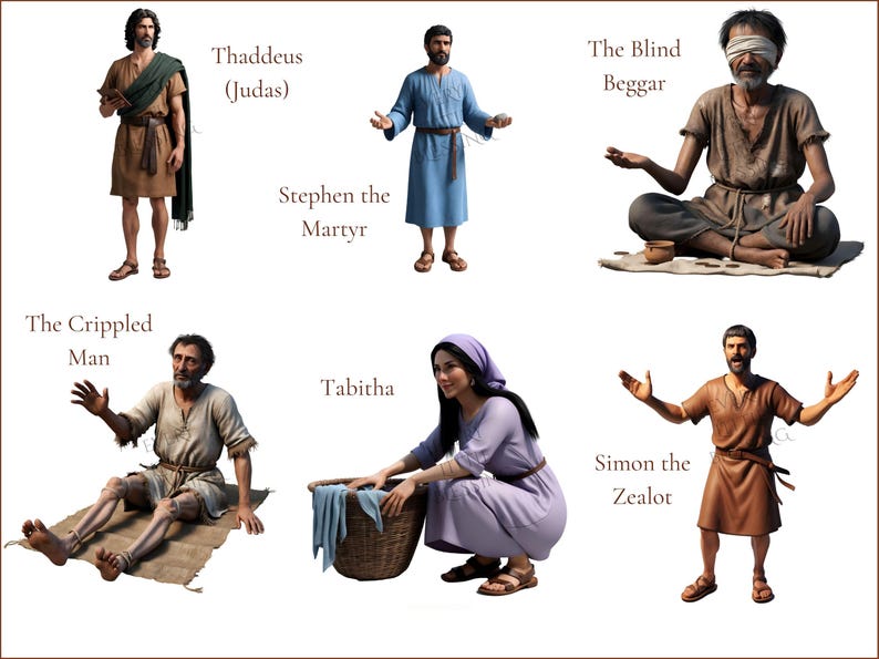 Biblical Characters Clipart Bundle, Bible Stories, Biblical People ...