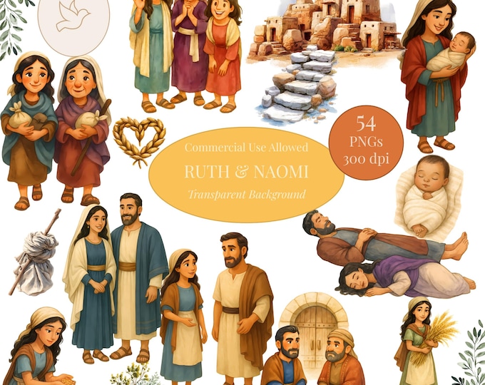 Ruth and Naomi Clipart , Book of Ruth Clipart , Bibilcal Story ...