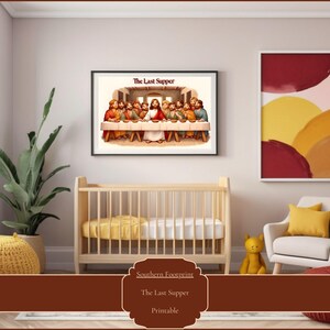 Cartoon-style the Last Supper Wall Art | Christian Nursery Decor, Bible ...