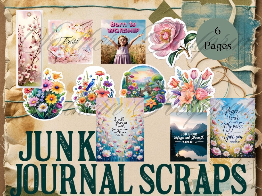 Christian Junk Journal Kit Printable Faith-based Journaling Ephemera ...