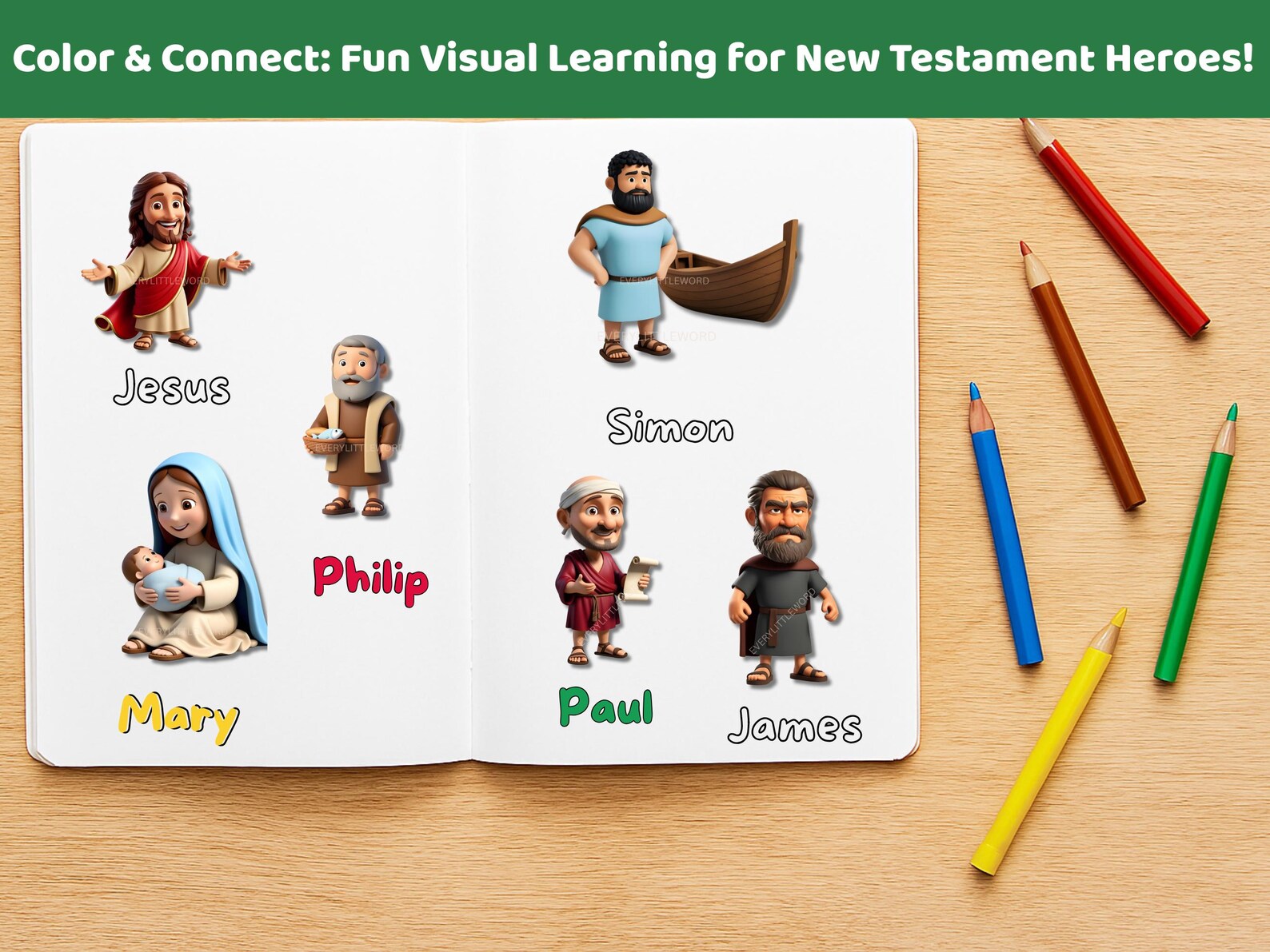 Biblical Characters Clipart Bundle, Bible Stories, Biblical People ...