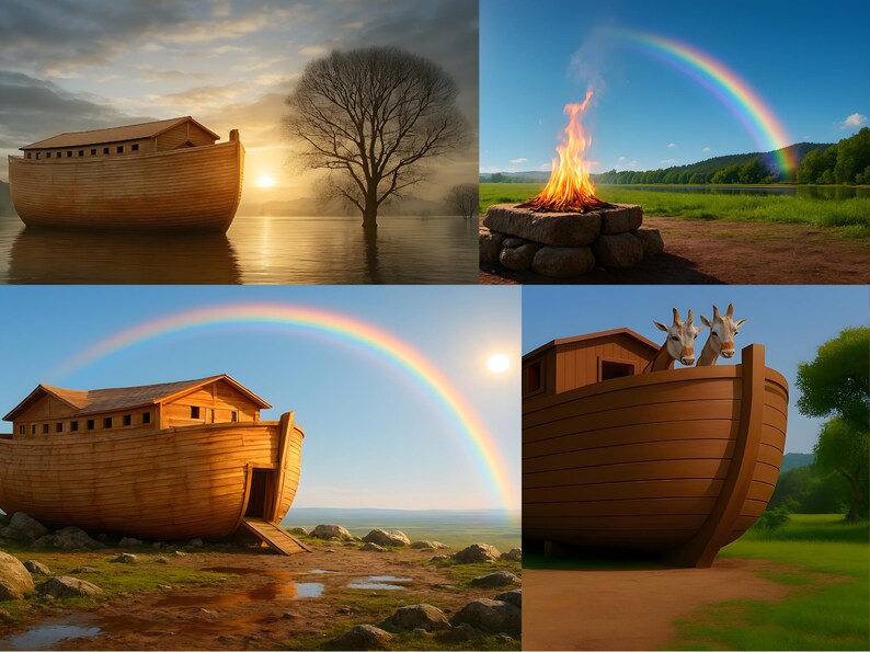 Noah’s Ark Bible Story Clipart, the Flood, Noah & Sons, Genesis Clipart ...