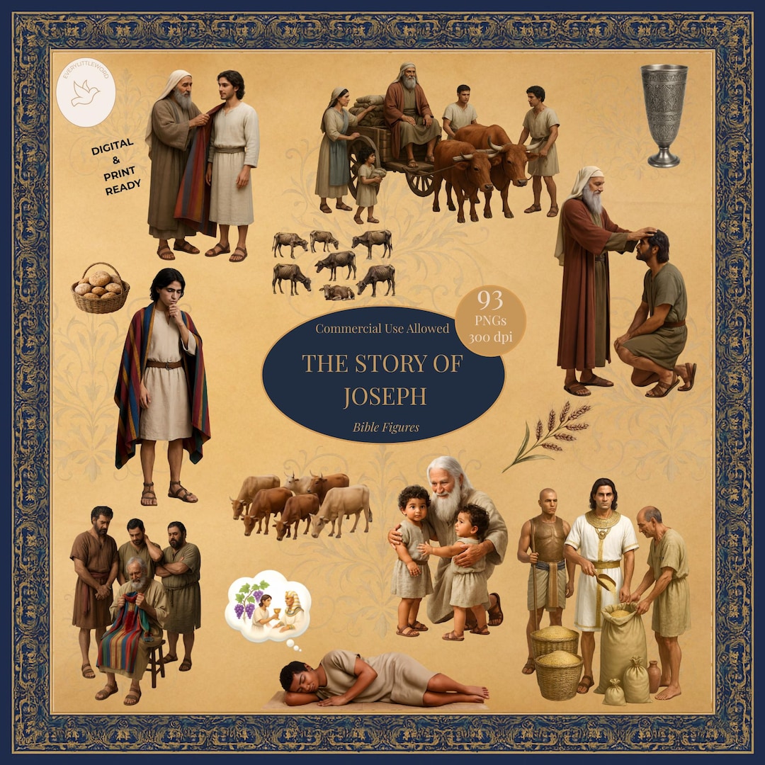 Joseph and His Coat of Many Colors, Bible Story Clipart, Genesis ...
