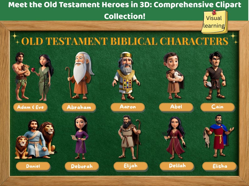 Biblical Characters Clipart Bundle, Bible Stories, Biblical People ...