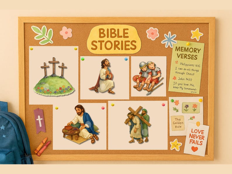 Easter Story Clipart Bundle, the Holy Week PNG, Watercolor Bible ...