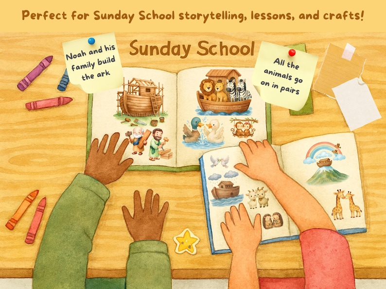 Noah's Ark Clipart Set, Old Testament PNG, Children Bible Story ...