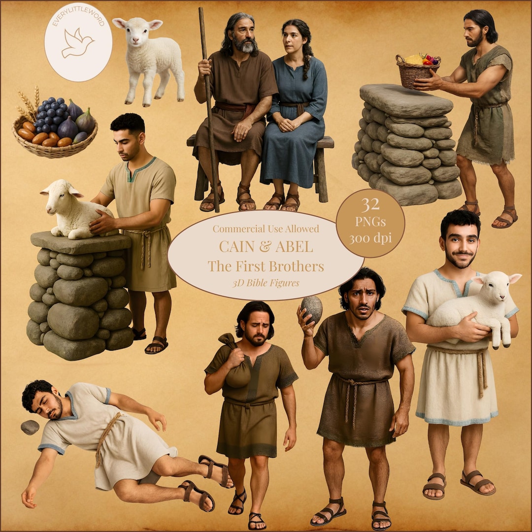 Cain and Abel Clipart, Old Testament Pngs, Bible Story Printables ...