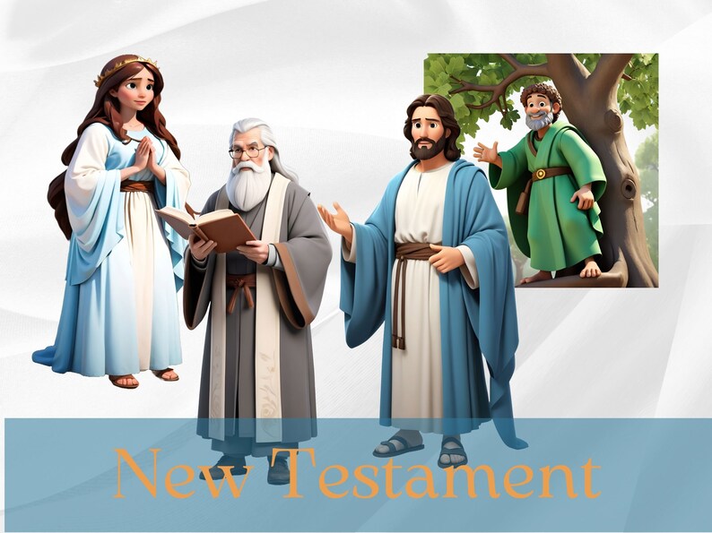 Biblical Characters Clipart Bundle, Bible Stories, Biblical People ...