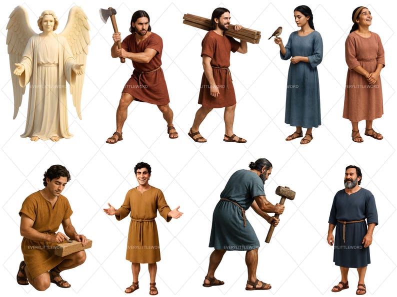 Noah’s Ark Bible Story Clipart, the Flood, Noah & Sons, Genesis Clipart ...