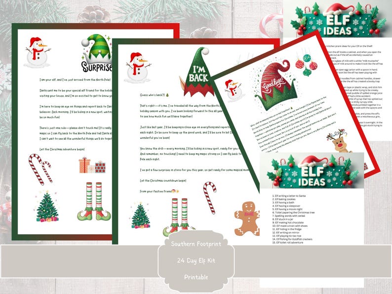 24 Days Elf Kit, Elf Activity Kit, Elf Printables - Includes Elf ...