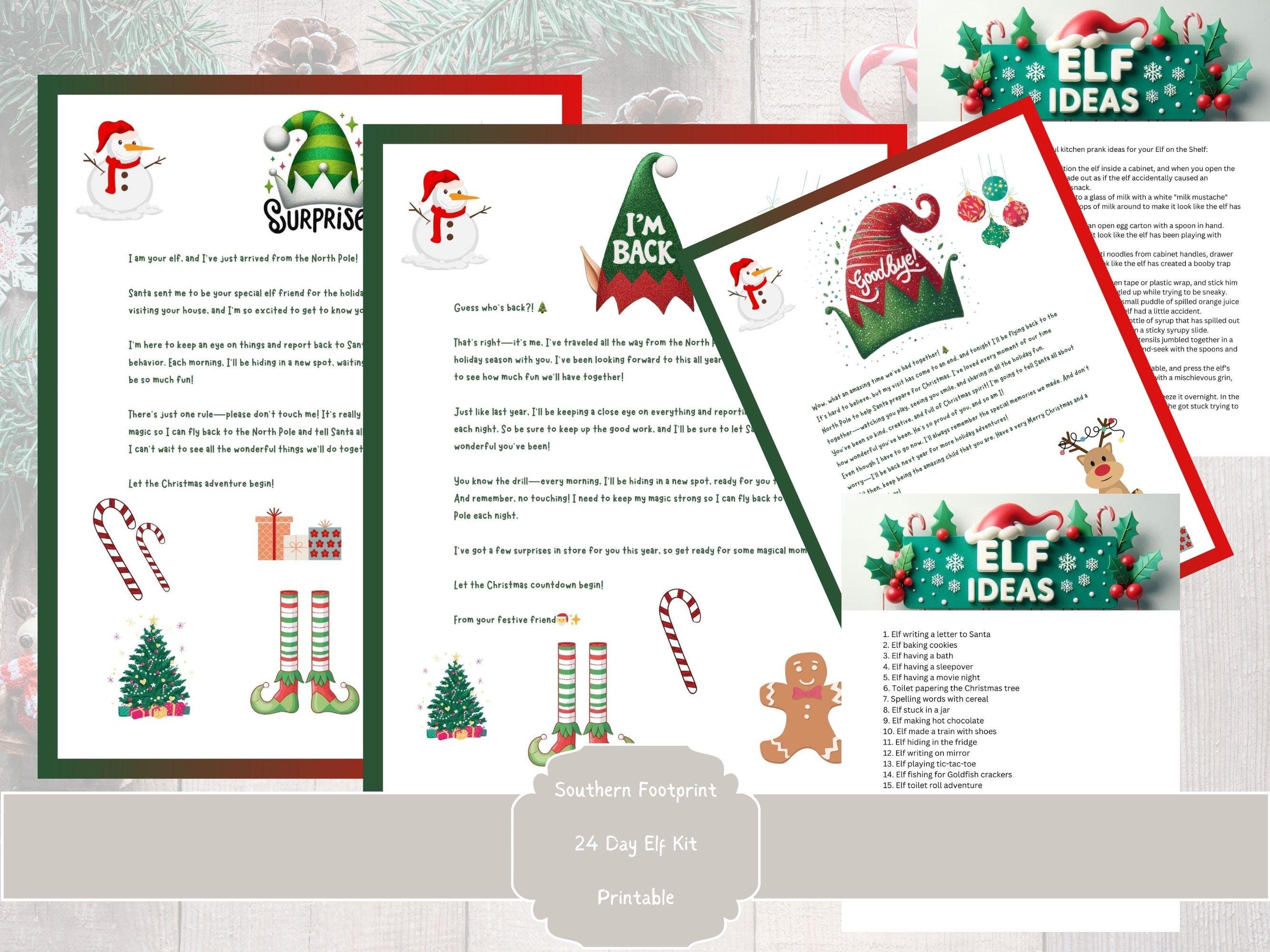24 Days Elf Kit, Elf Activity Kit, Elf Printables - Includes Elf ...