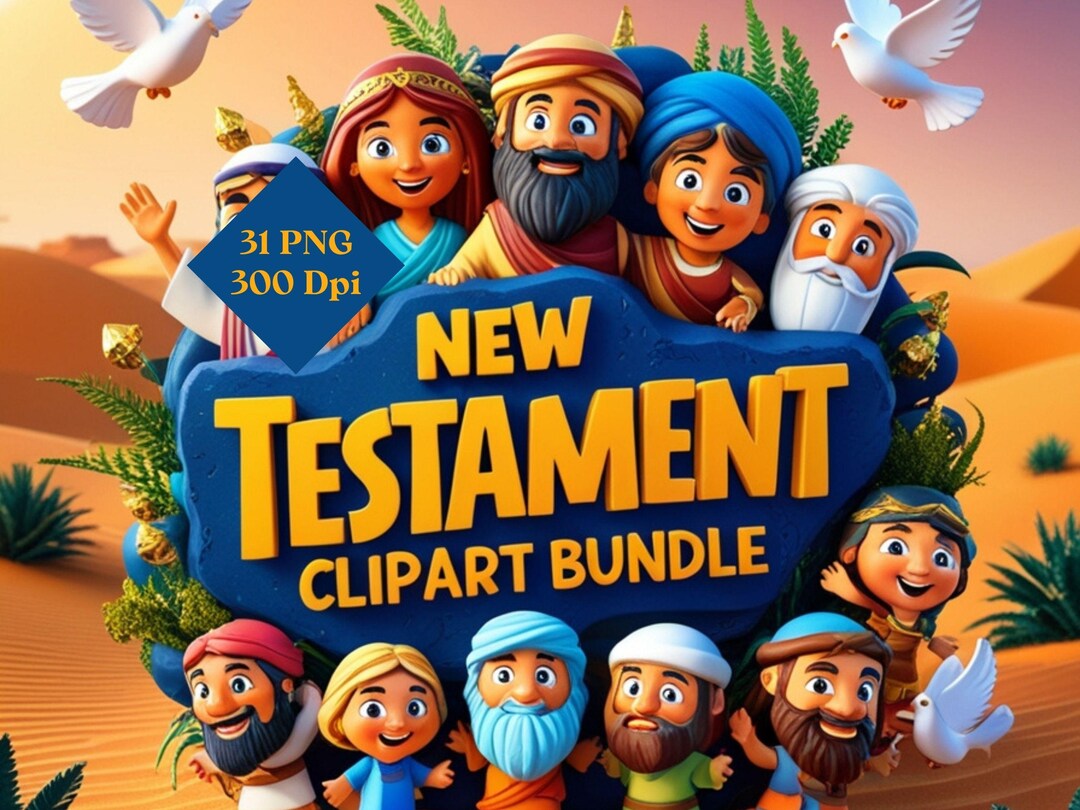 Biblical Characters Clipart Bundle, Bible Stories, Biblical People ...