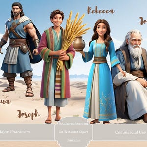 Biblical Characters Clipart Bundle, Bible Stories, Biblical People ...