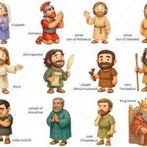 New Testament Clipart Bundle, Watercolor Bible Clipart, Biblical People ...