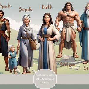 Biblical Characters Clipart Bundle, Bible Stories, Biblical People ...