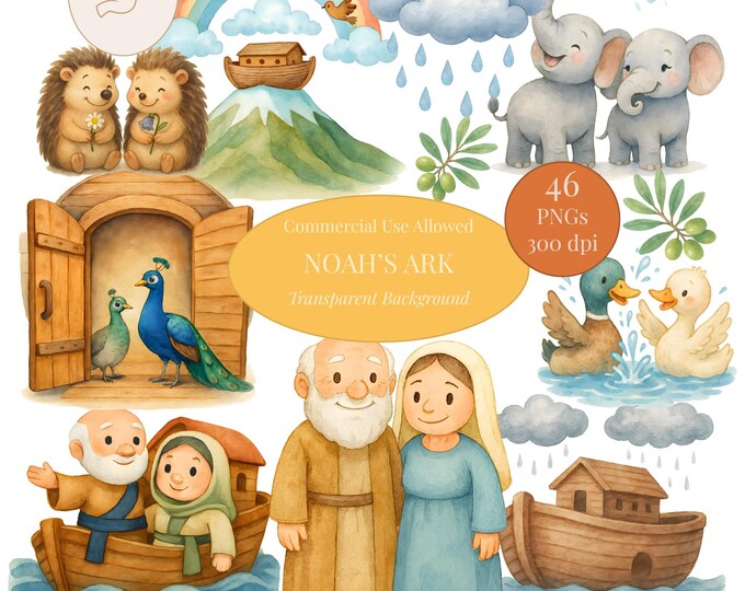 Noahs Ark Clipart, Noah's Ark PNG, Bible Clipart, Bible Characters ...