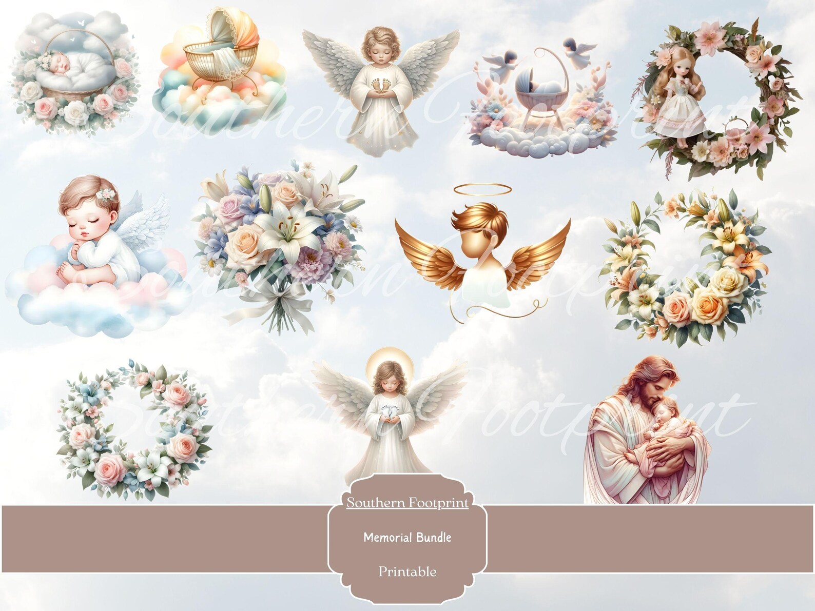 Memorial Backgrounds and Memorial Clipart for Baby, Heaven Backgrounds ...