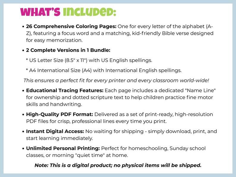 Bible Verse Coloring Pages for Kids, 26 Printable Alphabet Scripture ...