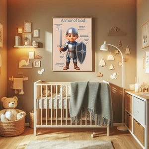 Armor of God Kids Wall Art | Christian Nursery Decor, Bible Story Print ...