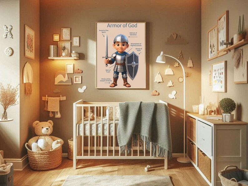 Armor of God Kids Wall Art | Christian Nursery Decor, Bible Story Print ...