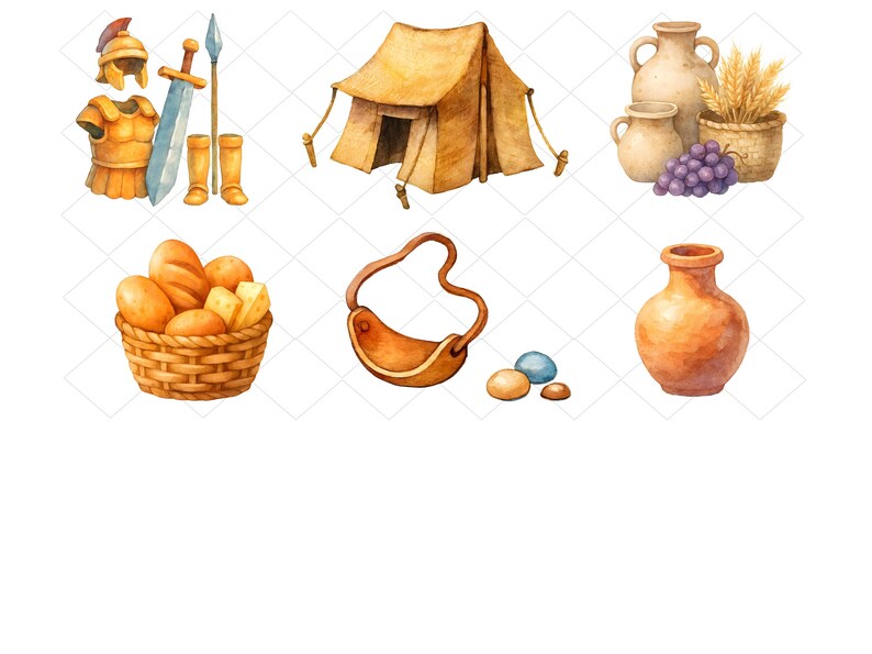 David and Goliath Clipart: Old Testament PNG, Biblical Characters PNG ...