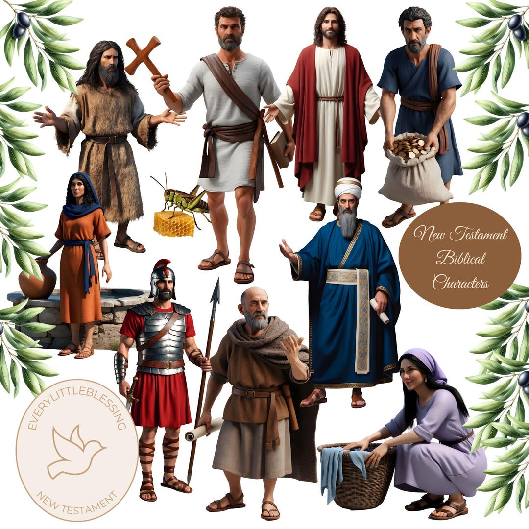 Biblical Characters Clipart Bundle, Bible Stories, Biblical People ...