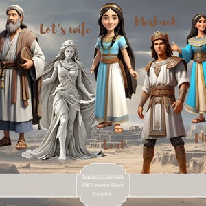 Biblical Characters Clipart Bundle, Bible Stories, Biblical People ...