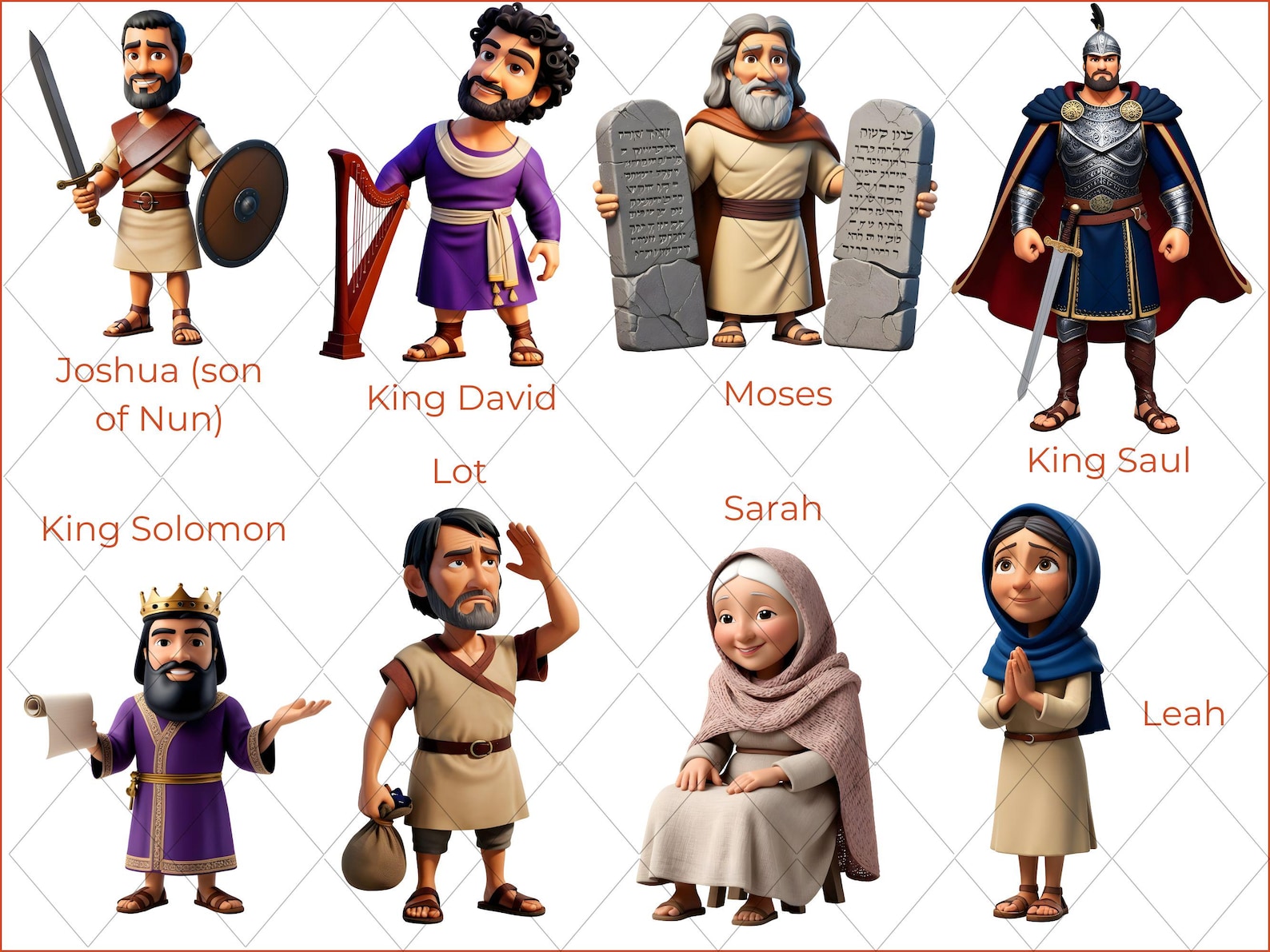 Biblical Characters Clipart Bundle, Bible Stories, Biblical People ...
