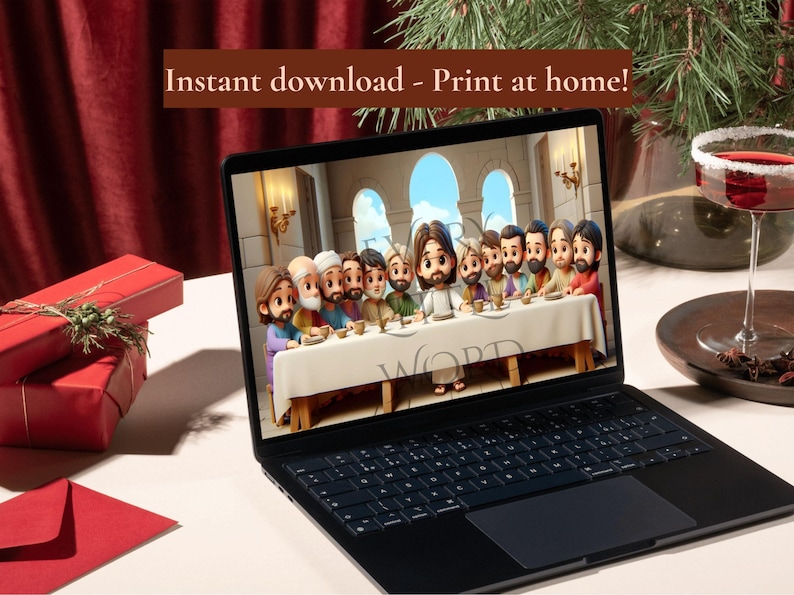 Cartoon-style the Last Supper Wall Art | Christian Nursery Decor, Bible ...