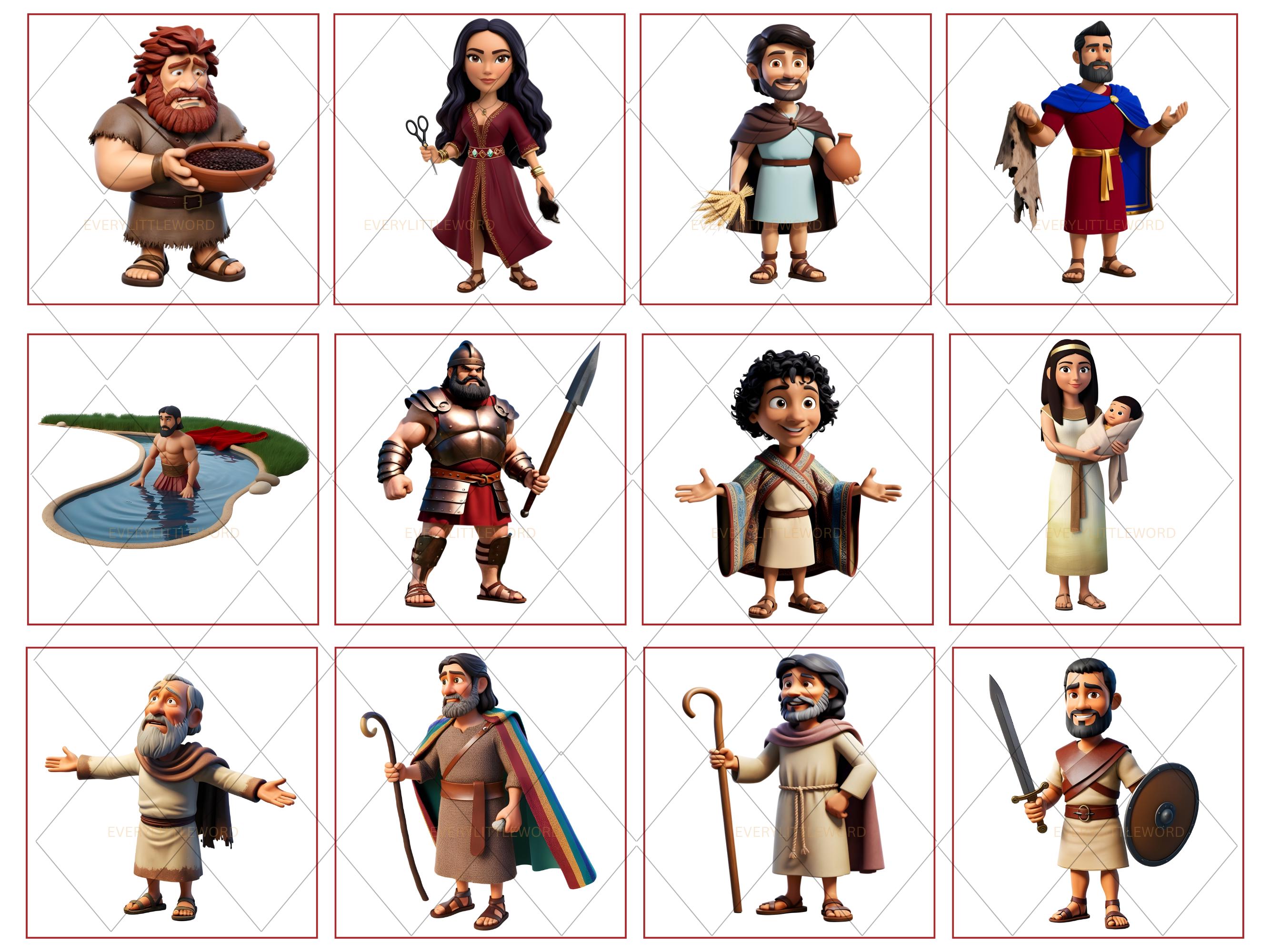 Biblical Characters Clipart Bundle, Bible Stories, Biblical People ...