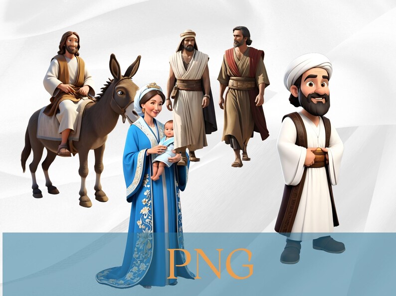 Biblical Characters Clipart Bundle, Bible Stories, Biblical People ...