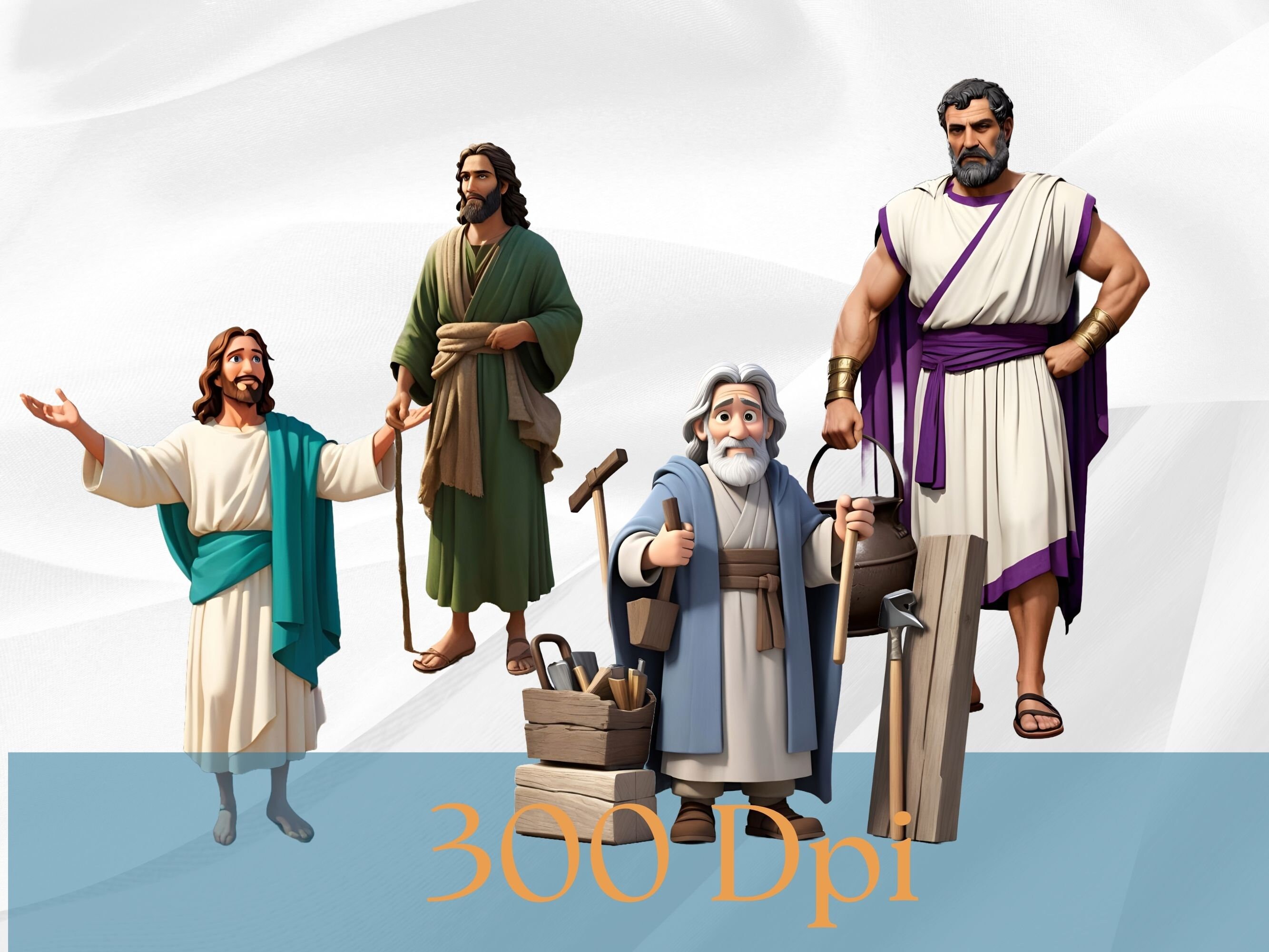 Biblical Characters Clipart Bundle, Bible Stories, Biblical People ...