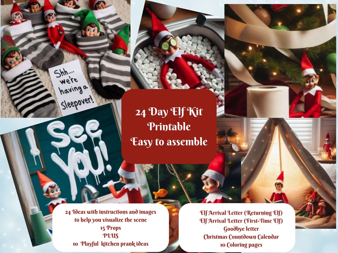 24 Days Elf Kit, Elf Activity Kit, Elf Printables - Includes Elf ...