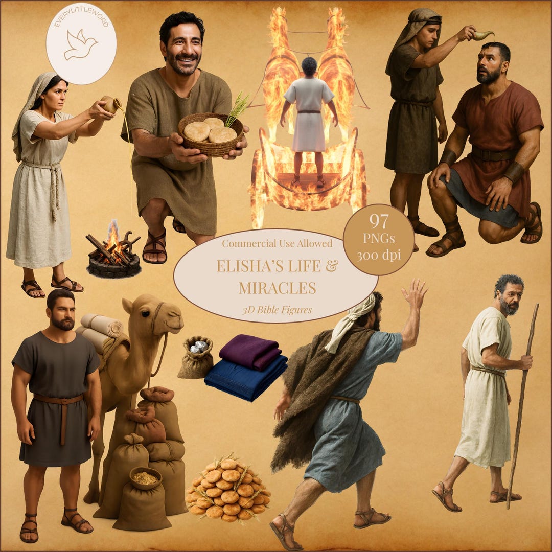 Elisha Bible Story Clipart, Life & Miracles of Elisha, Old Testament ...