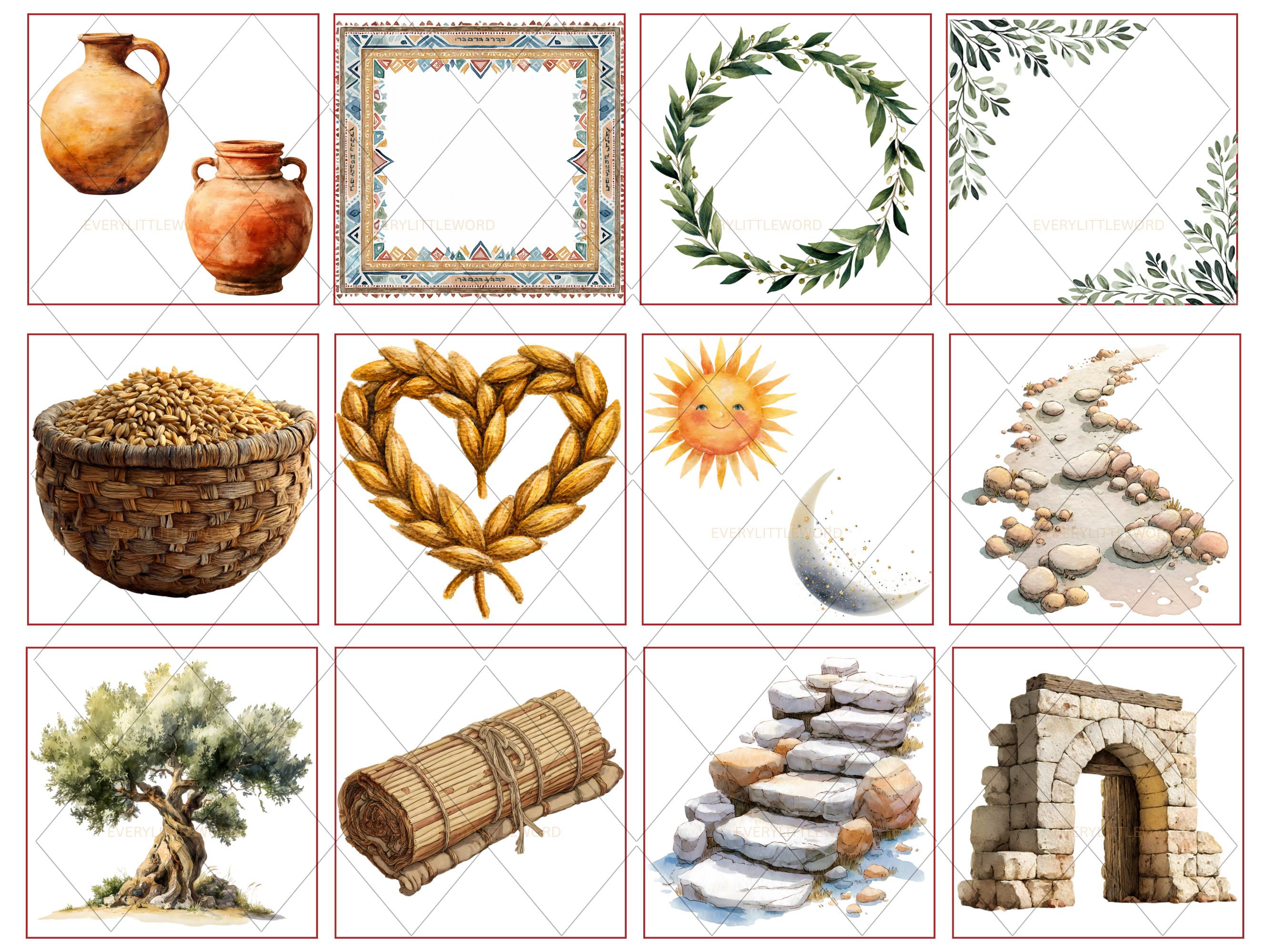 Ruth and Naomi Clipart Set: Watercolor Bible Story Clipart, Old ...
