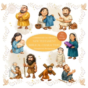 New Testament Clipart Bundle, Watercolor Bible Clipart, Biblical People ...