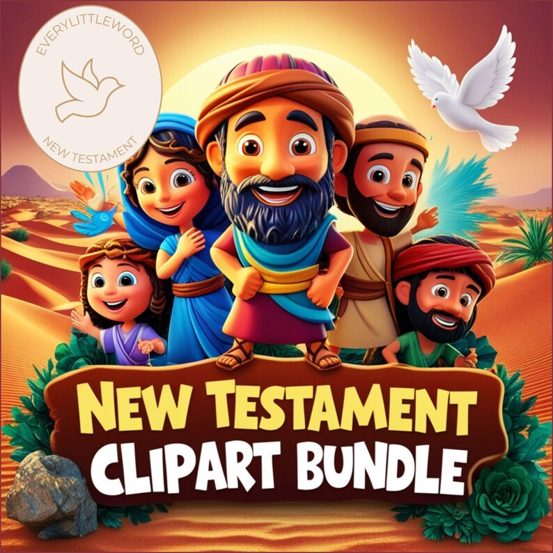 Biblical Characters Clipart Bundle, Bible Stories, Biblical People ...