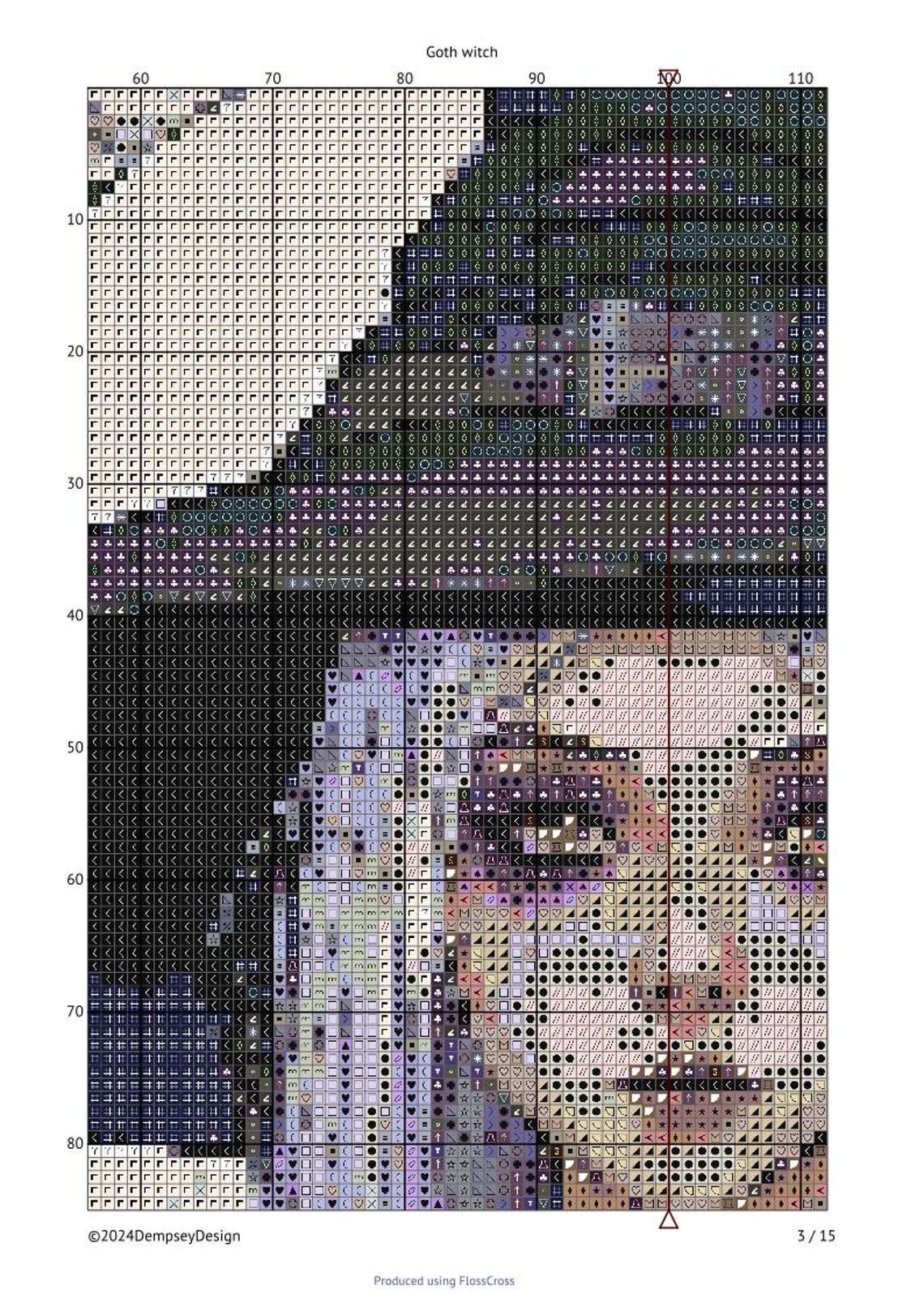 Lilac Goth Wizard PDF Cross Stitch Pattern. Pattern Keeper Compatible ...