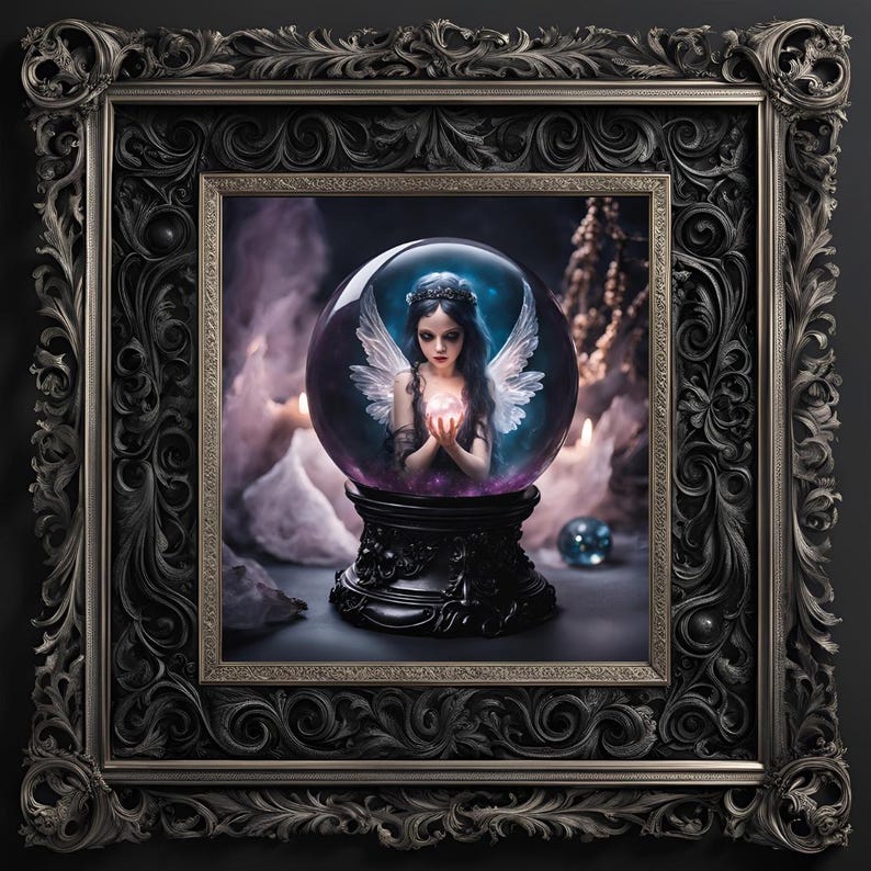Goth Garden of Eden in a Globe. Wonderful Art Work Transformed Into ...