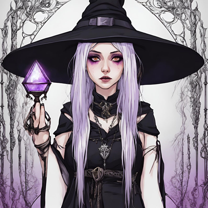 Lilac Goth Wizard PDF Cross Stitch Pattern. Pattern Keeper Compatible ...