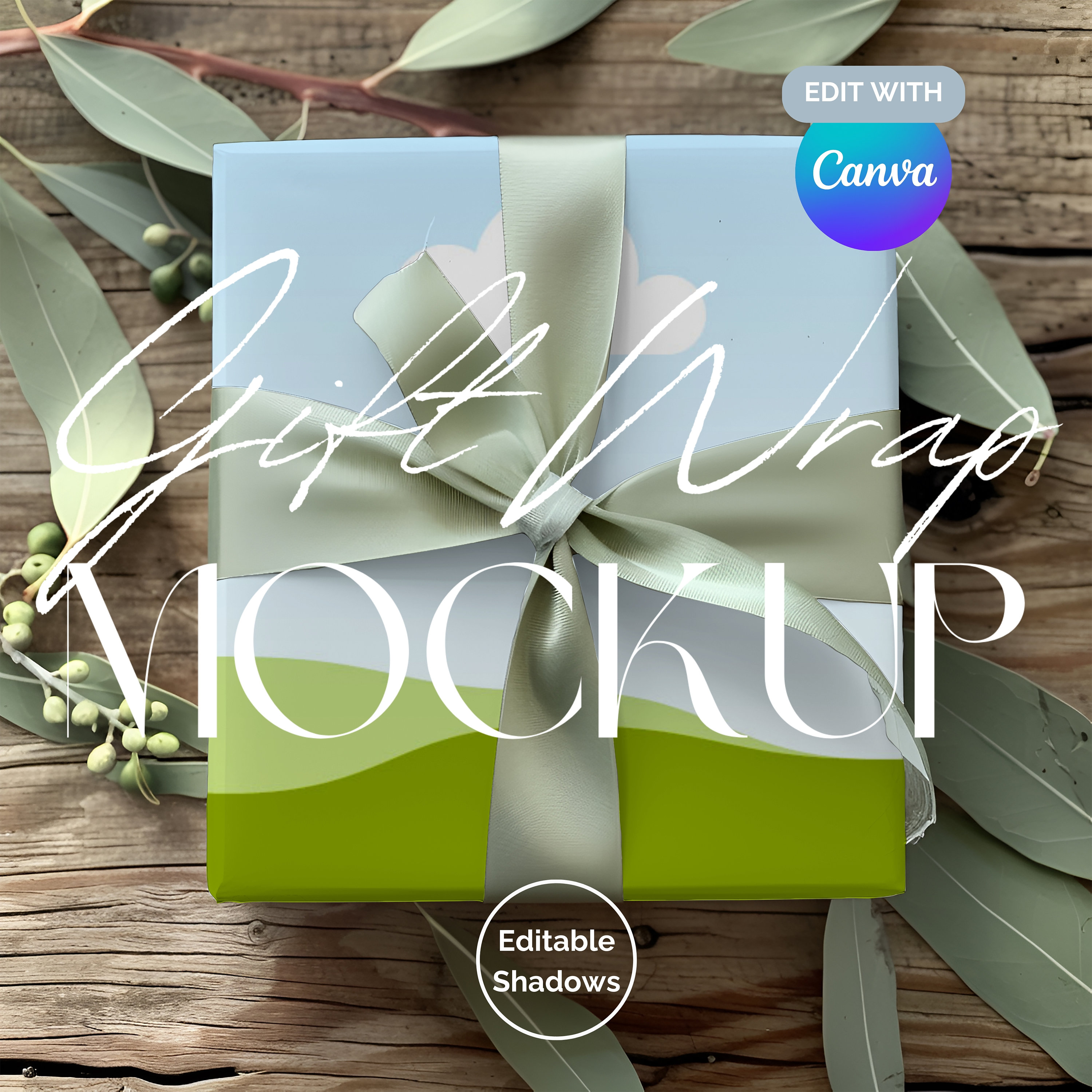 Canva Gift Wrap Mockup | Wrapping Paper Mockup | Gift Box Mockup ...
