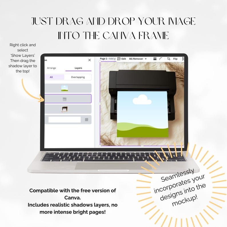 Minimal Printer Mockup Canva | A4 Printer Mockup | Printer Flat Lay ...