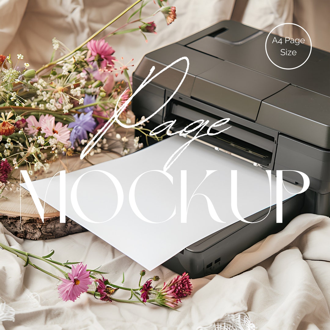 Printer Mockup | A4 Page Mockup | Printer Printing Paper Mockup | DIN A ...