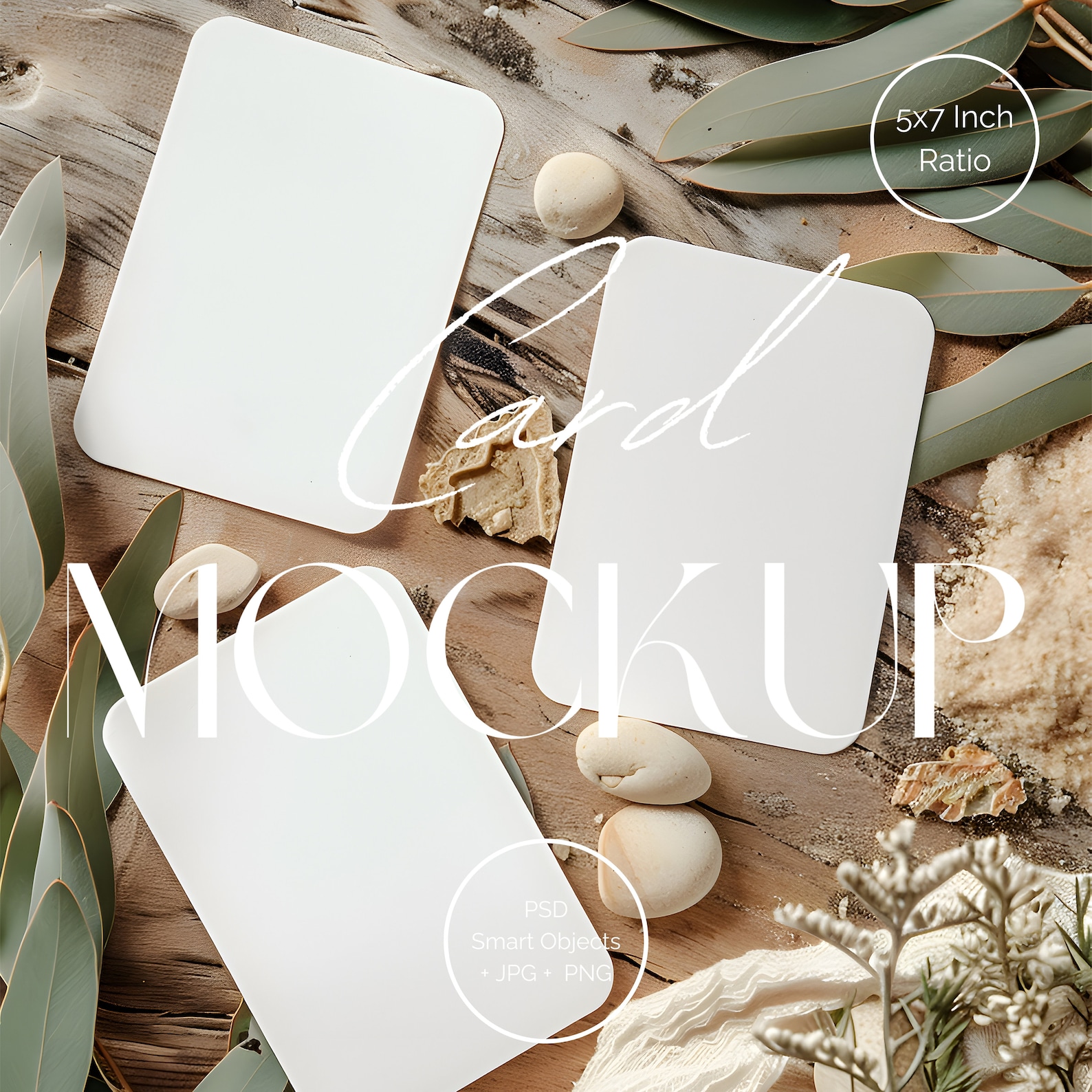 5x7 Card Mockup Greeting Card Mockup Flash Card Mockup Gum Leaves ...